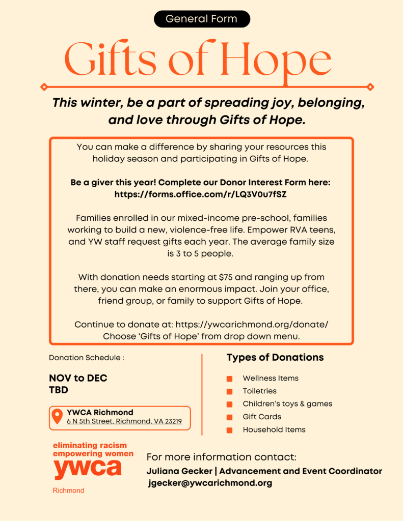 Gifts of Hope - YWCA of Richmond